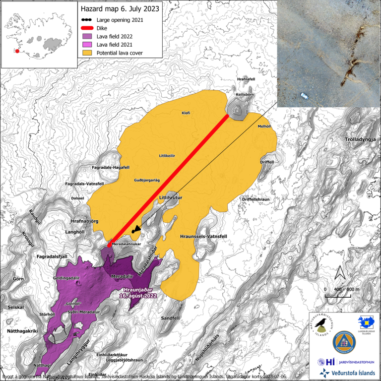 Hazard map of possible eruption site in Reykjanes | Visit Reykjanes